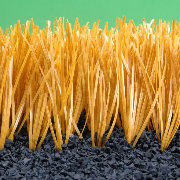 32mm Pile Height Yellow Sports Artificial Fake Turf With 11200 Dtex And ...