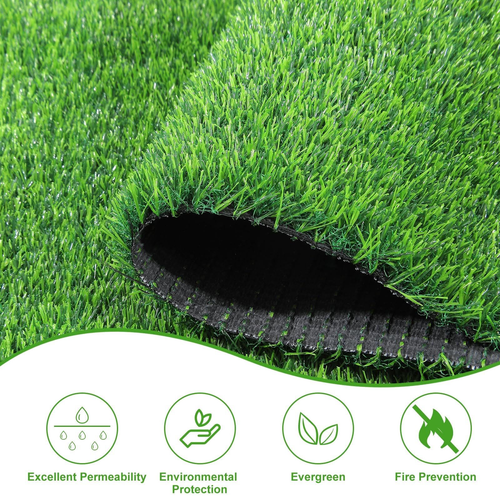 200 Stitches/M PE Material Non Infill Artificial Turf 50mm 18000 Dtex ...